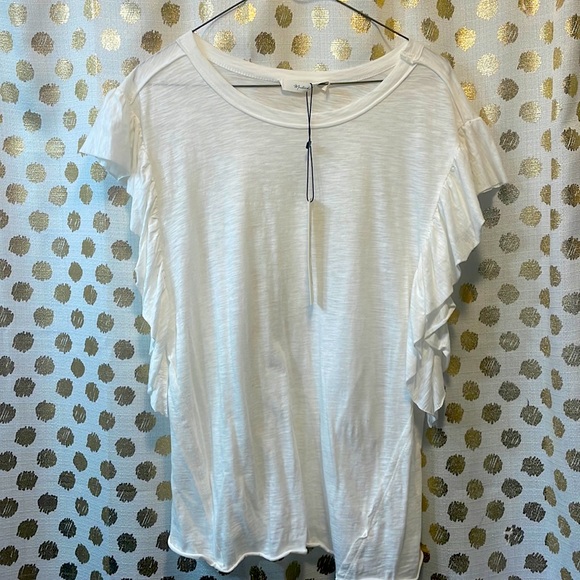 Mustard Seed | Tops | Womens White Shirt With Cute Ruffled Sleeves ...